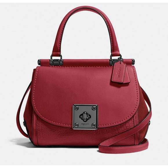 Coach | Bags | Coach Red Leather Satchel With Structured Design | Poshmark